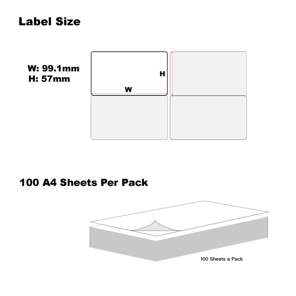 A4 Format Rectangle Removable Labels 99.1 x 57mm 10 Labels Per Sheet-1 ...