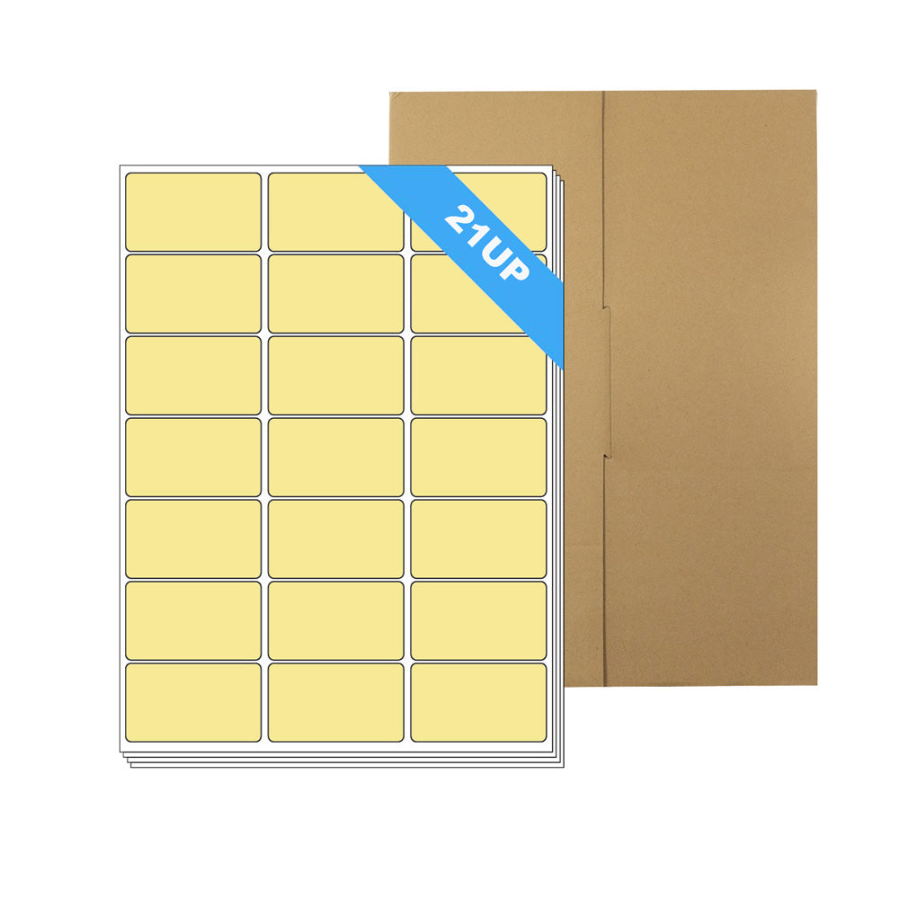 Convenient A4 Format Yellow Labels 63.5x38.1mm with 21 Labels Per Sheet ...