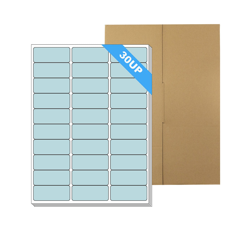 A4 Format Rectangle LIGHT BLUE Labels 64 x 26.7mm 30 Labels Per Sheet ...