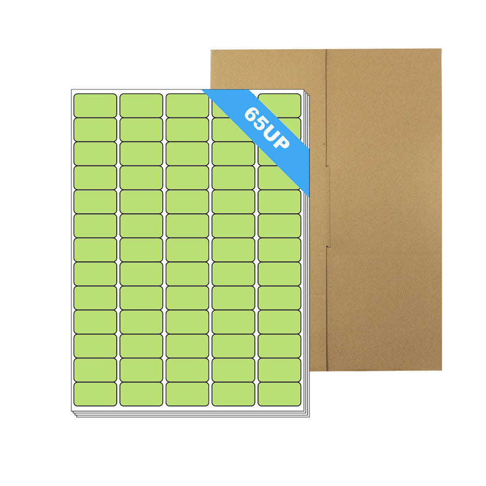 100 Sheets of A4 Light Green Rectangle Labels (38.1 x 21.2mm, 65 Labels ...